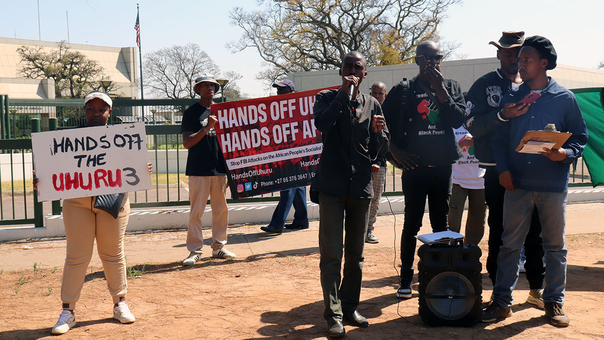 Hands Off Uhuru supporters demonstrate in Pretoria - The Burning Spear